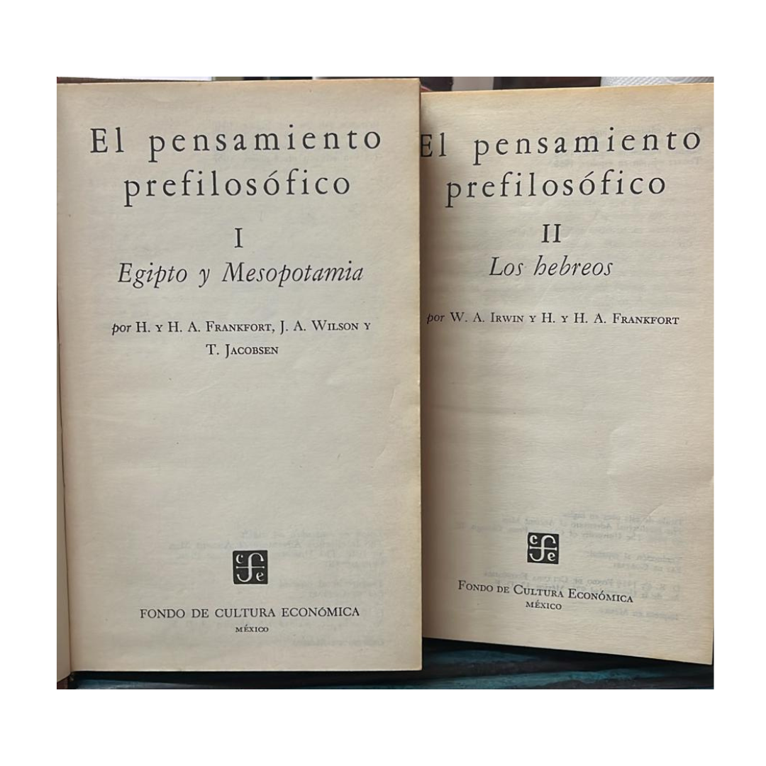 El Pensamiento Prefilosófico 2tomos – Varios Autores – Editorial Fondo ...